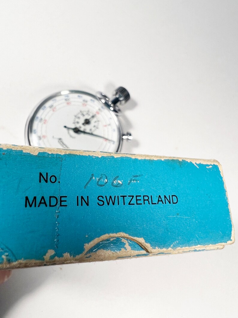 Minerva Stopwatch in Box, Vintage, Made in Switzerland, Numbered 106F ...