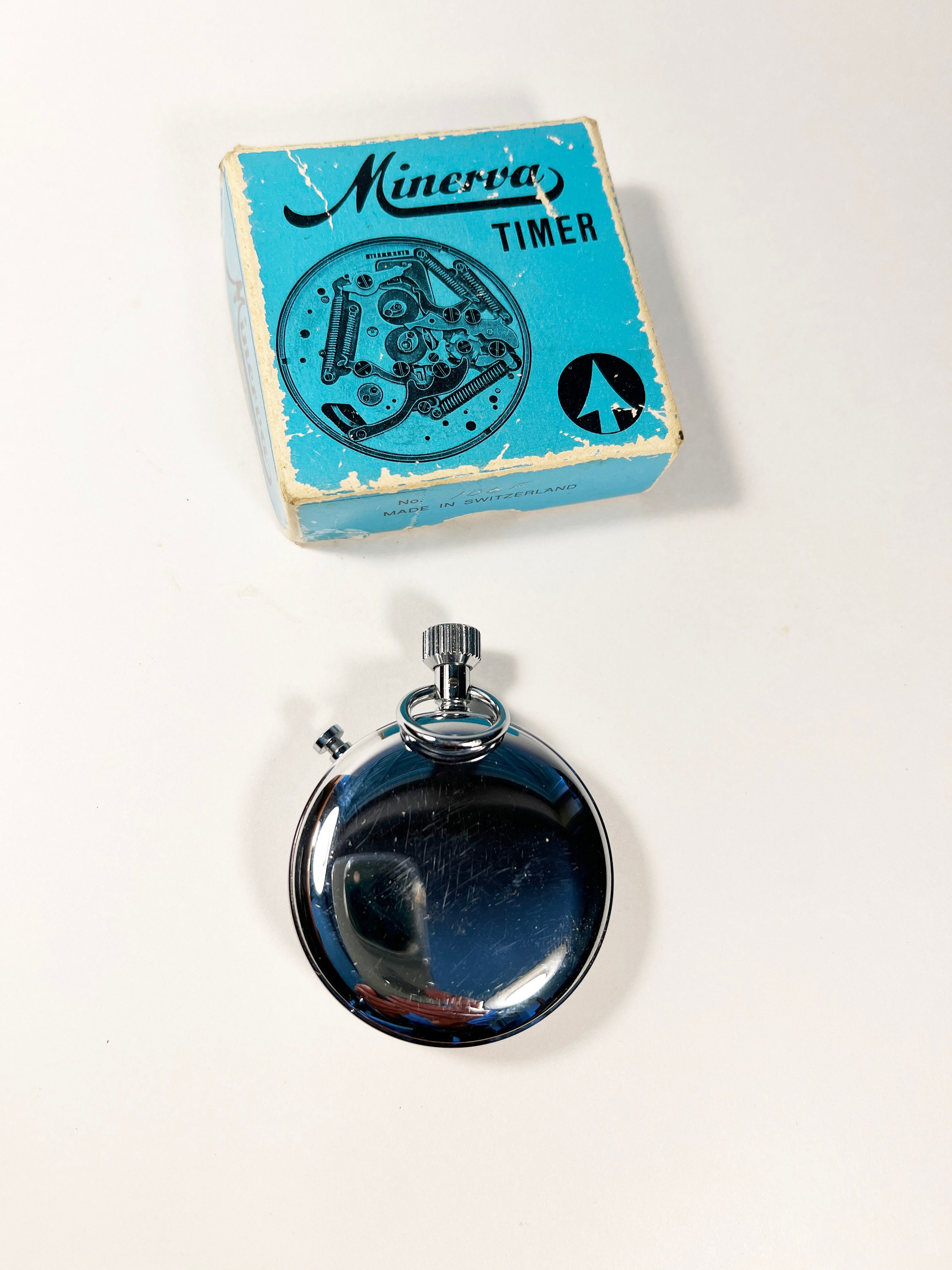 Minerva Stopwatch in Box, Vintage, Made in Switzerland, Numbered 106F ...