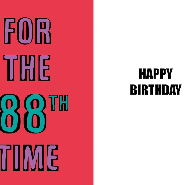 88th Birthday Card - Etsy