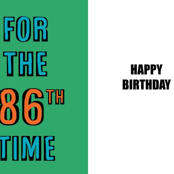 86th Birthday Cards - Etsy