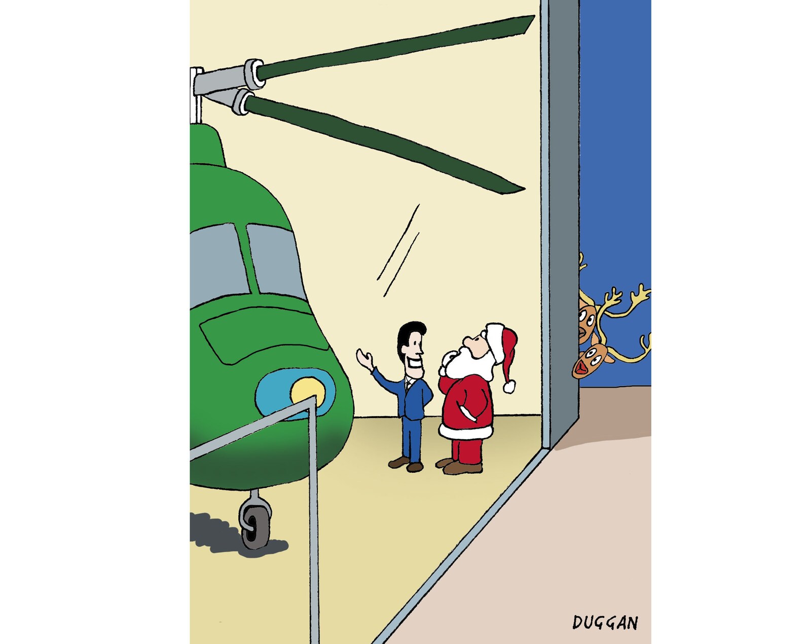 Funny Christmas Card. Helicopter. Home Delivery. Engineer. Xmas. Merry ...