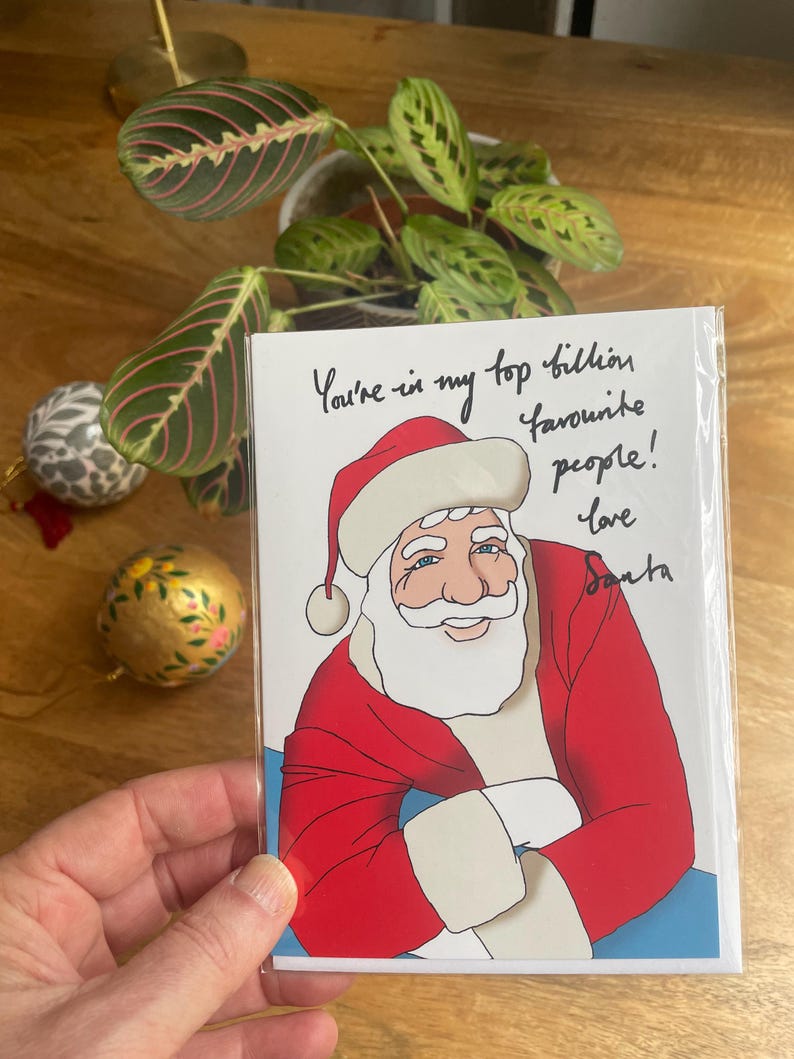 Funny Christmas Card. an Amusing Santa Claus Christmas Card. Xmas Cards ...