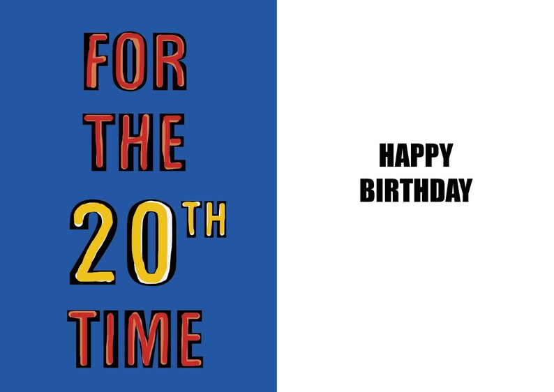 Funny 20th Birthday Card - Happy 20th Birthday - 20 Years Old - a Witty ...