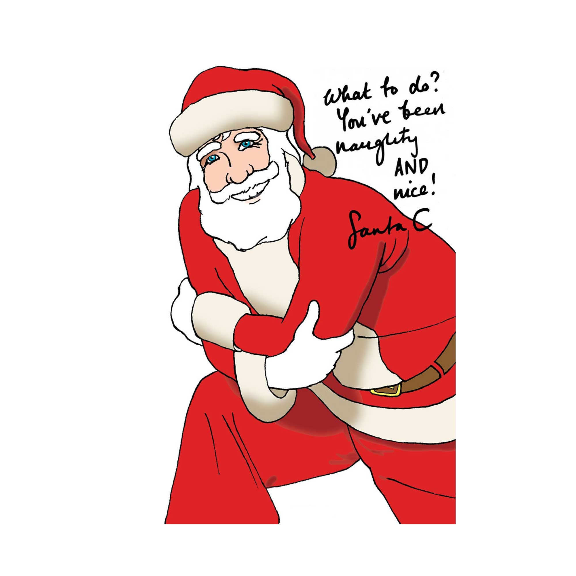 Funny Christmas Card Santa Claus Amusing Christmas Card Flirty ...