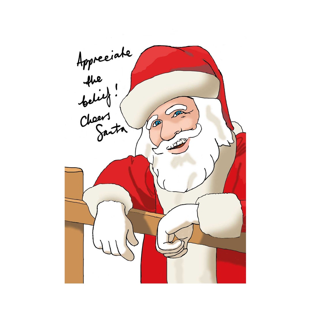 Funny Santa Christmas Card: Autographed Greeting Card - Etsy