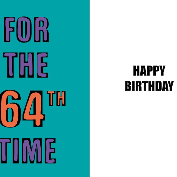 Funny 64th Birthday Card - Etsy