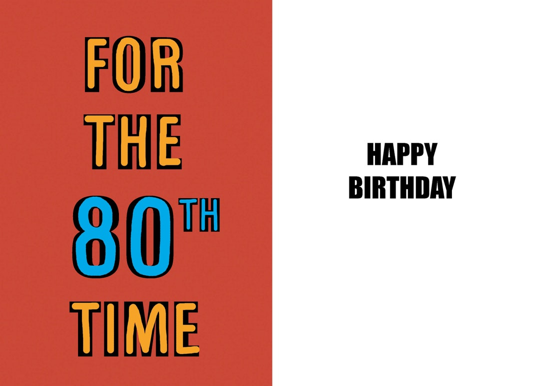 Happy 80th Birthday - Funny 80th Birthday Card - 80 Years Old - a Witty ...