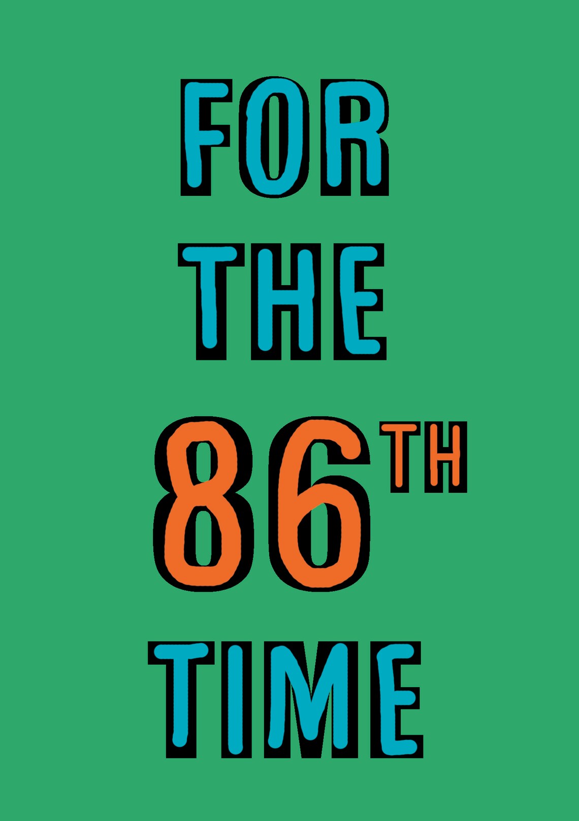 Happy 86th Birthday Funny 86th Birthday Card 86 Years Old a Witty and ...