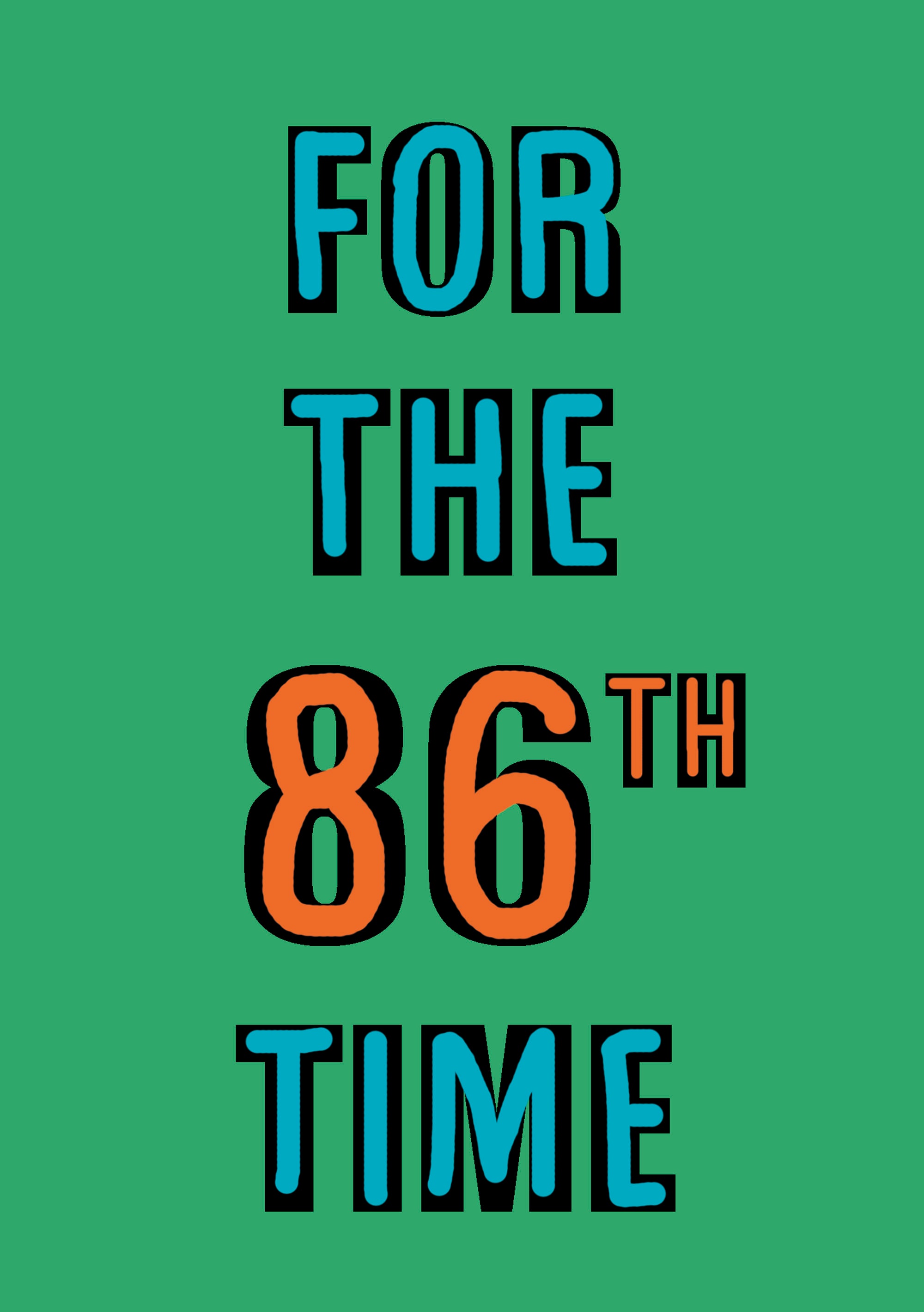 Happy 86th Birthday Funny 86th Birthday Card 86 Years Old a Witty and ...