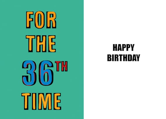 Happy 36th Birthday Funny 36th Birthday Card 36 Years Old - Etsy Australia