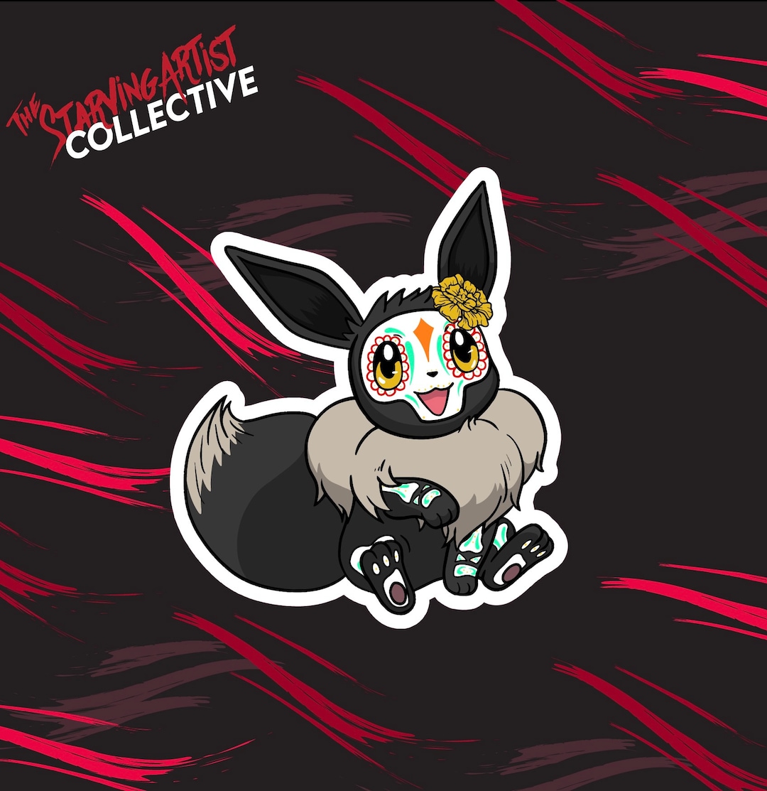 Sugar Skull Eevee Die Cut Vinyl Sticker - Etsy