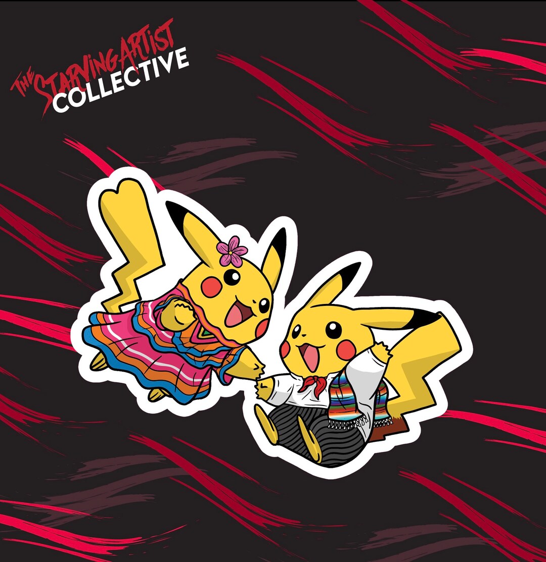Danza Folklorico Pikachu | Die Cut Anime Vinyl Sticker - Etsy