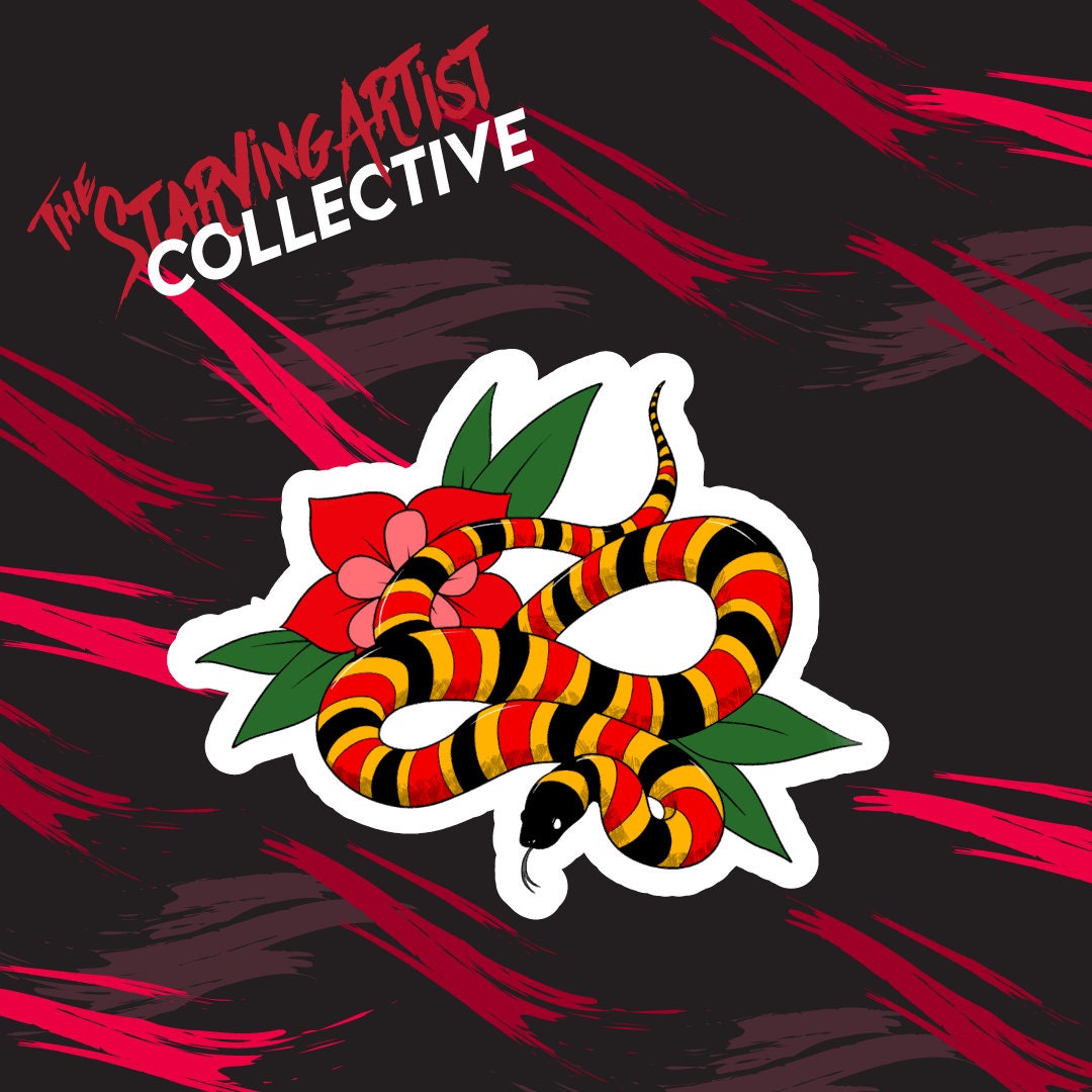 Coral Snake Die Cut Animal Vinyl Sticker - Etsy