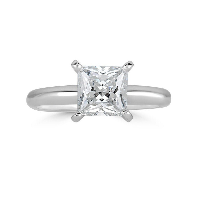 Princess Cut Solitaire Ring - Etsy
