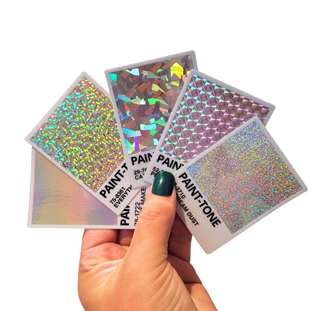 Holographic Paint Swatch Stickers: Designer Glitter Sticker Pack - Etsy