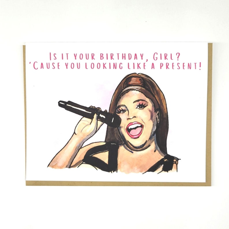 Lizzo Birthday Card Looking Like A Present Birthday Card Etsy