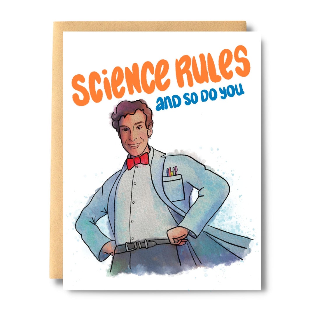 Bill Nye the Science Guy Science Rules Birthday or Graduation Card ...