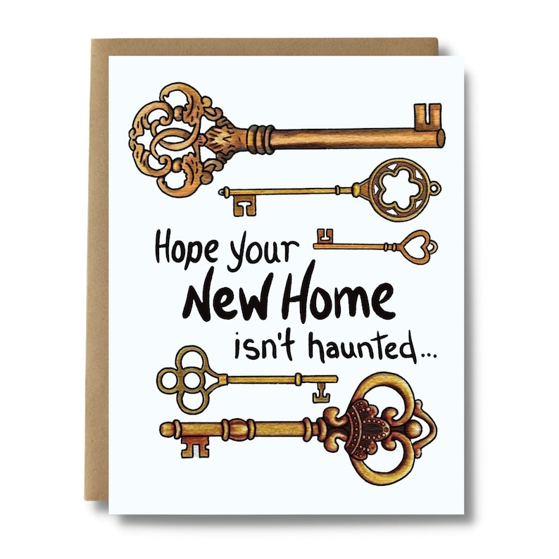 Keys New Home Card Hope Your New Home's Not Haunted - Etsy