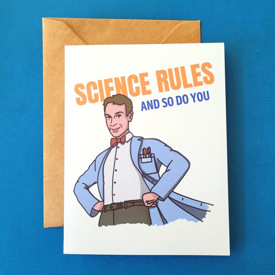 Bill Nye the Science Guy Science Rules Birthday or Graduation - Etsy