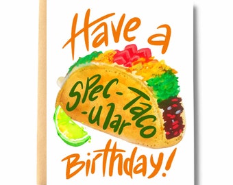 Taco Birthday Card happy Birthday Funny Card for Birthday, Funny ...
