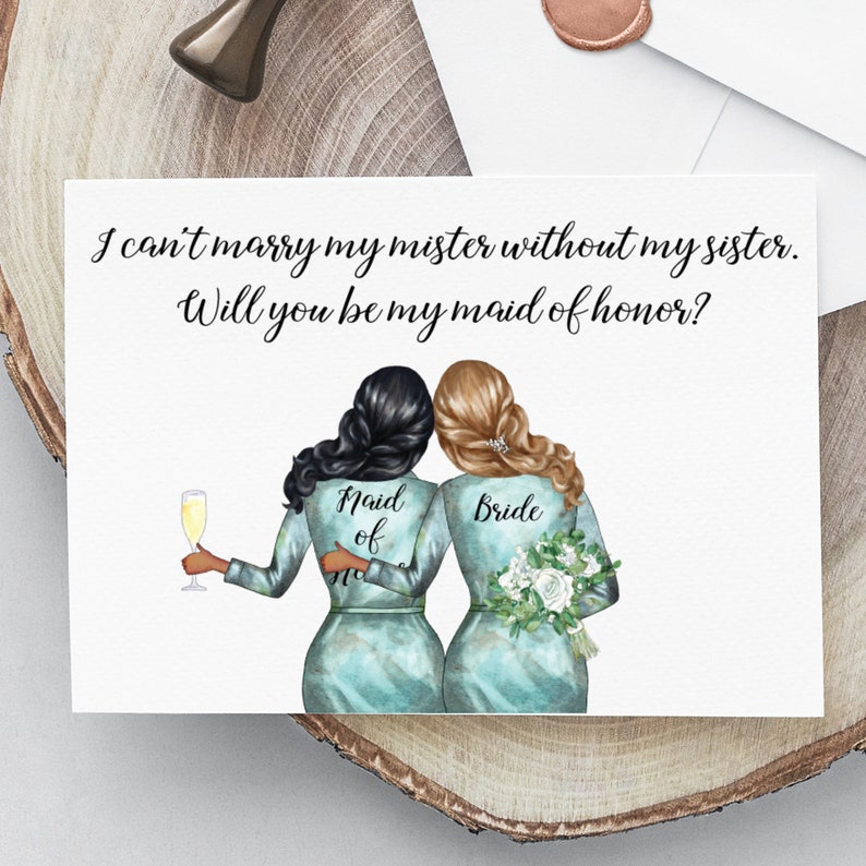 Maid Of Honor Proposal Card For Sister I Cant Marry My Etsy