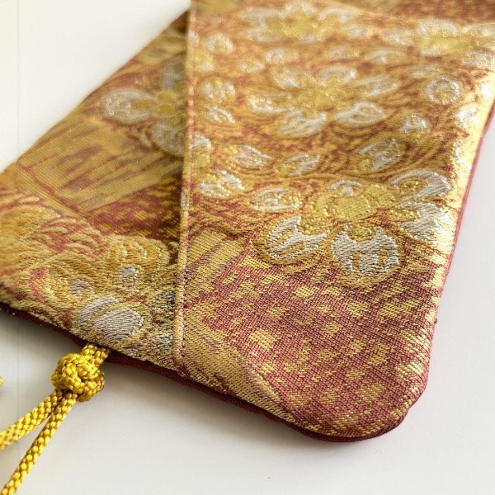 Handmade Japanese Obi Tissue Cover,gold and Silver Obi Fabric - Etsy