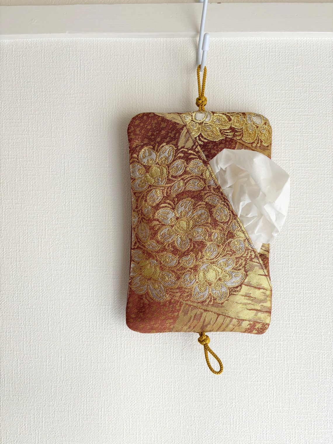 Handmade Japanese Obi Tissue Cover,gold and Silver Obi Fabric - Etsy