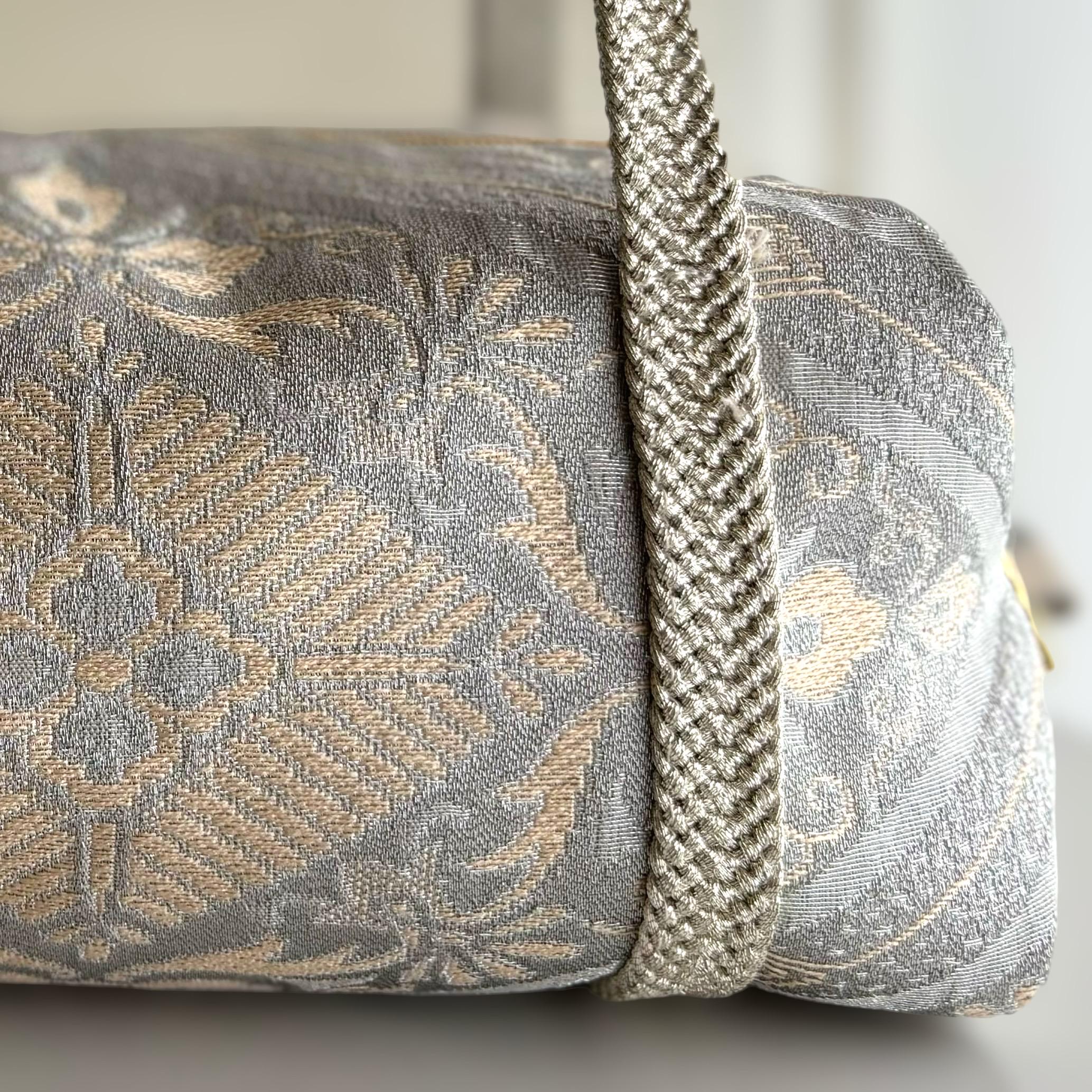 Saga Nishiki Box Pouch, Silver Thread Obi Bag, Obijime Handle Bag - Etsy