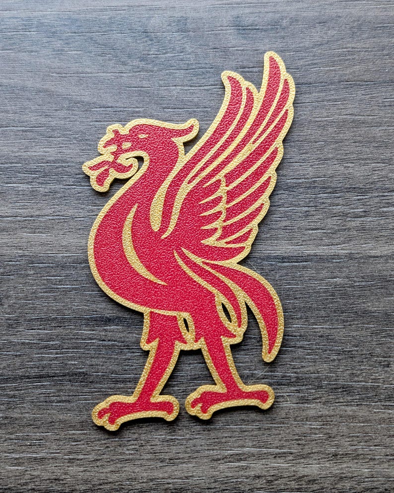 LFC Liver Bird Gold & Red Charm - Symbol of Liverpool - Etsy
