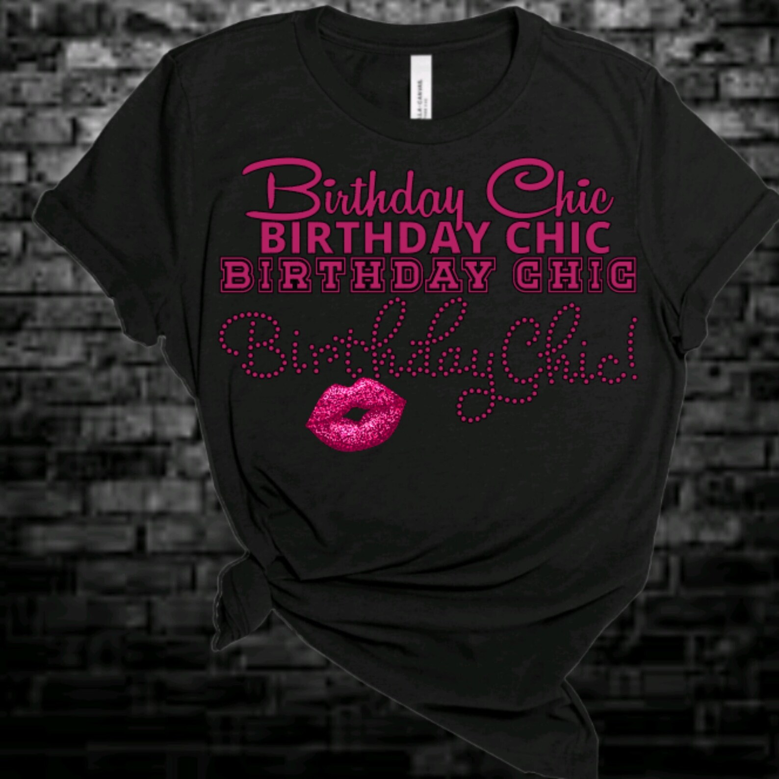 Hot Pink Birthday Chic | Mixed Design | Rhinestones | Birthday Girl ...