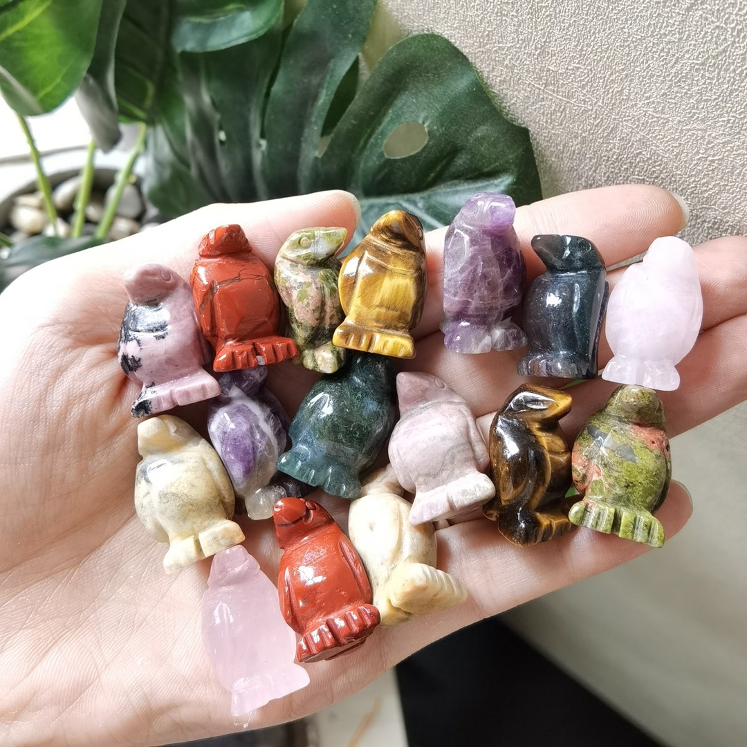 1inch Mini Crystal Penguin,carved Penguin Gift,carving Penguin,quartz ...