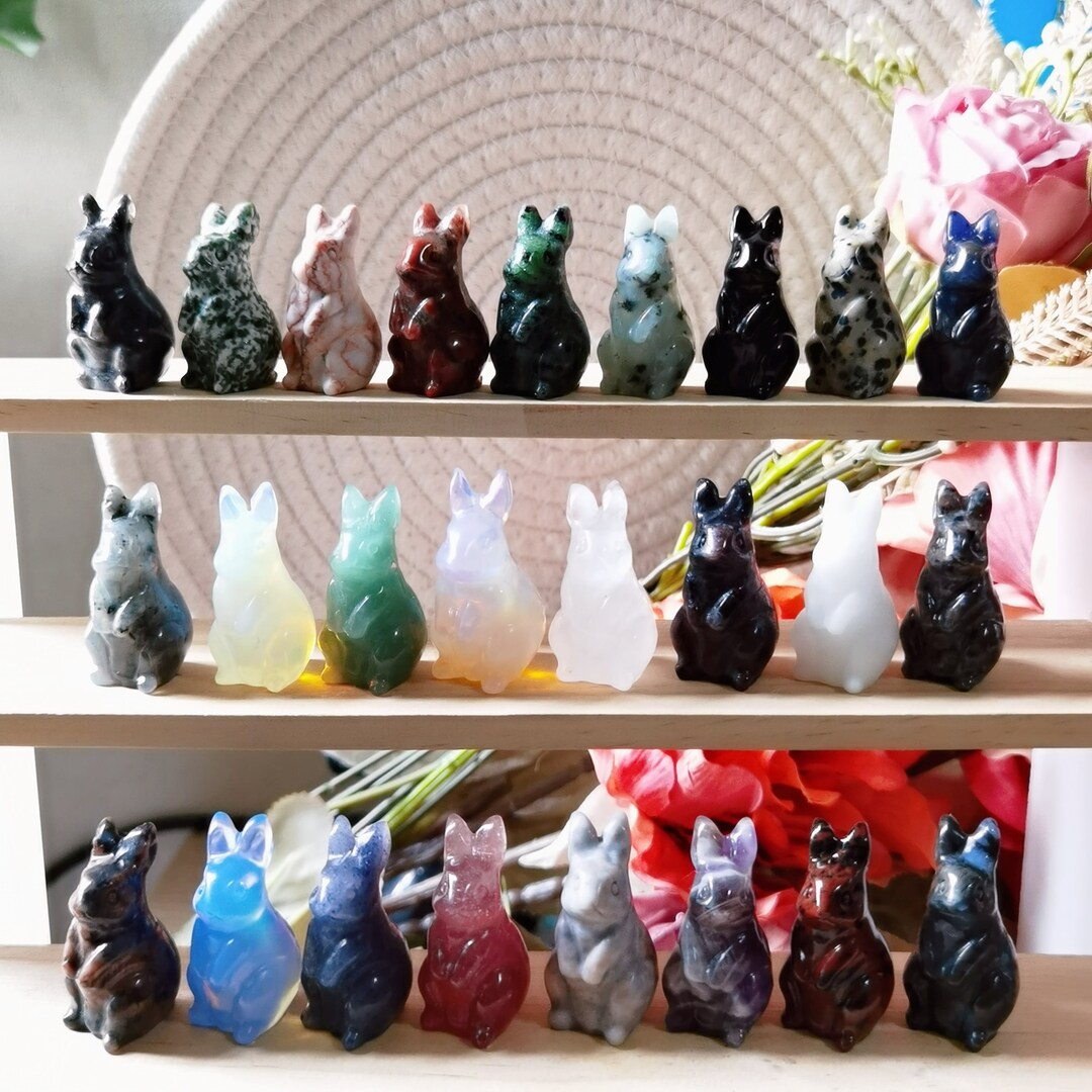 1.4'' Crystal Rabbit,carved Rabbit,gemstone Rabbit,quartz Rabbit ...