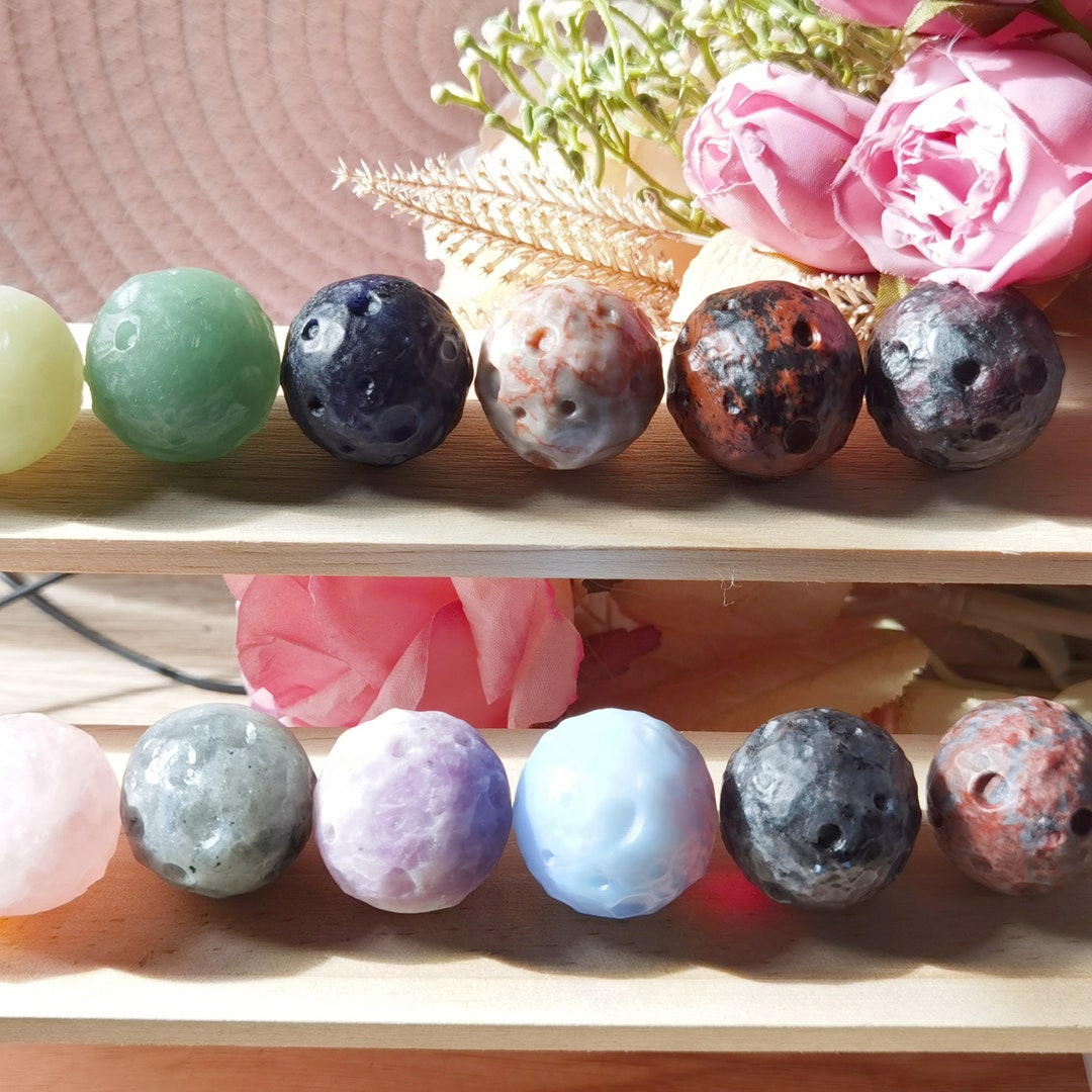 30mm,natural Gemstone Planet Ball,crystal Moon Planet Ball Home Decor ...