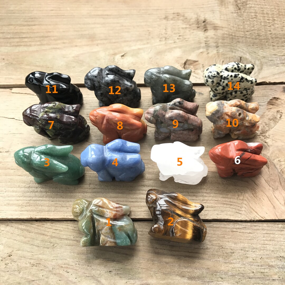 14 Kinds Gems Stone Rabbit Statues,1.5 Crystal Rabbit Figurine,hand ...