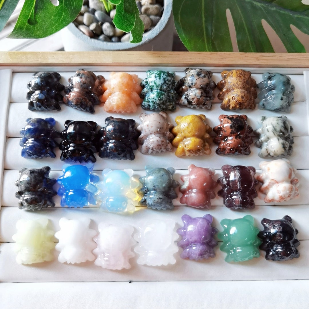 1.2'' Energy Crystal Spider Statuemix Gemstone Spider - Etsy