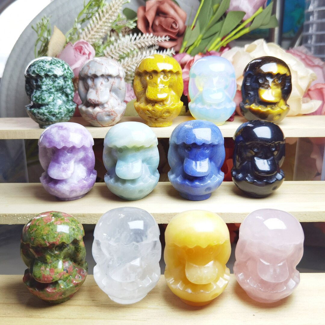 2'' Healing Crystal Psyduck Figurine,gemstone Baby Koda Duck Reiki ...