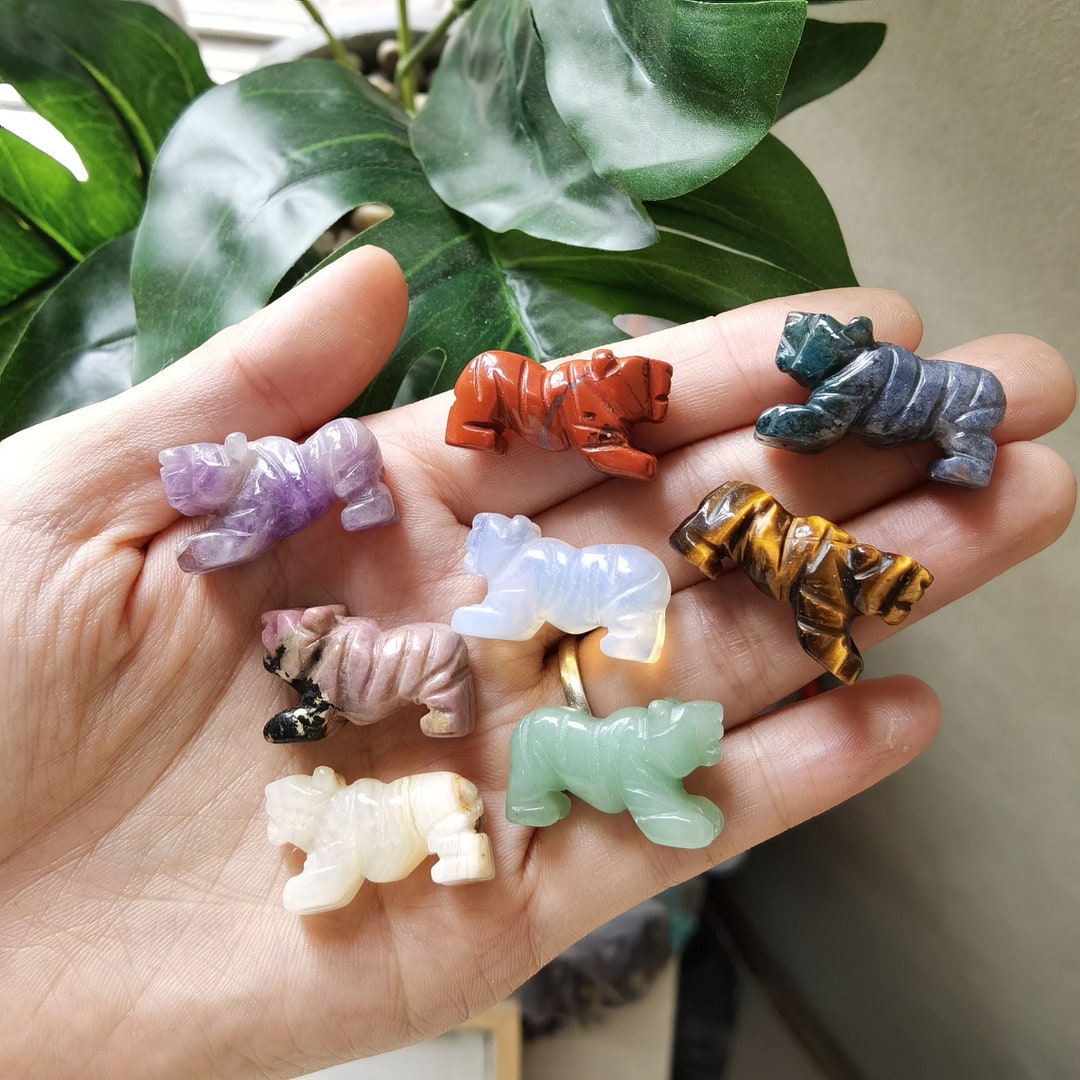 1inch Mini Carving Tiger,crystal Tiger Home Decor,gemstone Tiger ...