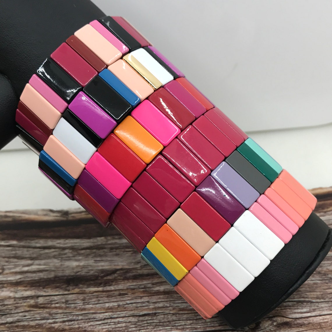 Large Tila Tile Bracelets multicolor Stack Tile Stretchy - Etsy