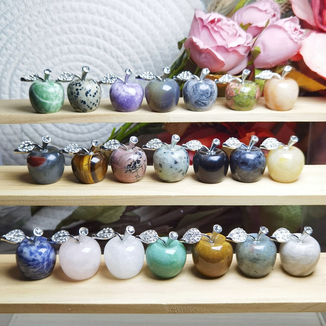 25mm Gemstone Apple Decorationhealing Crystal Reki Quartz - Etsy