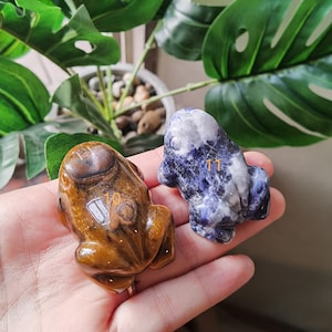 2inches,crystal Frog Statue, Hand Carved Gemstone Figurine, Home ...