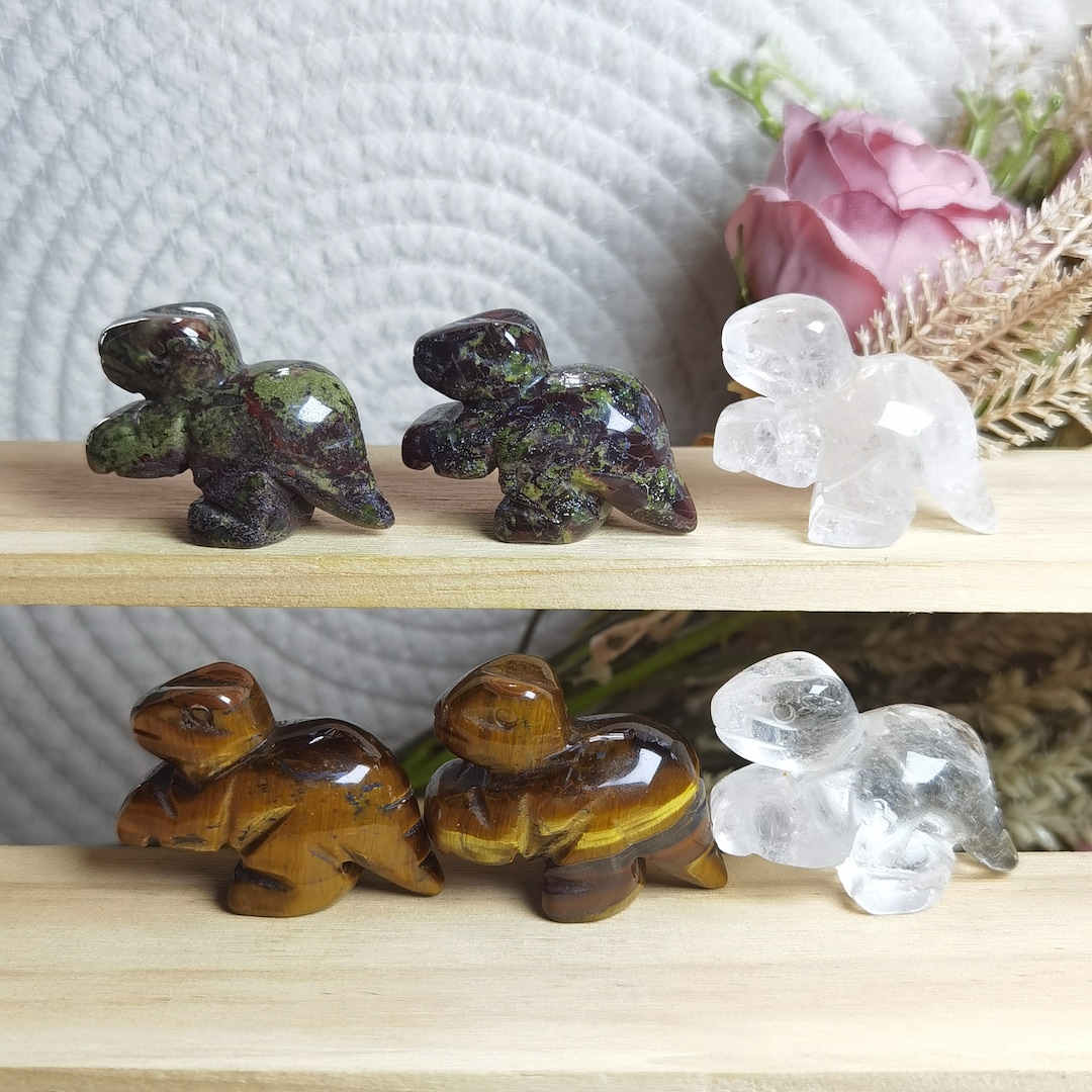 1.5'' Crystal Dinosaurs Statue,natural Gemstone Tyrannosaurus Figurine ...