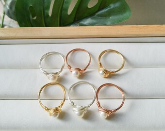 Tiny Pearl Ring - Etsy
