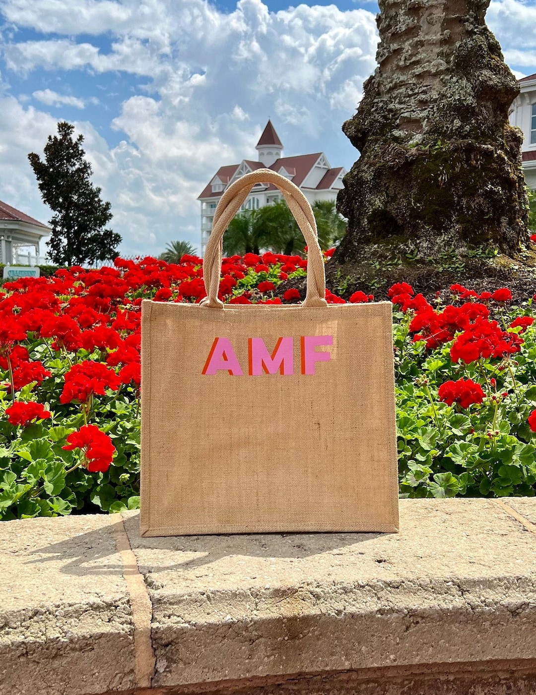 Personalized Jute Tote Bag, Beach Bag, Shadow Monogram Bag, Custom ...