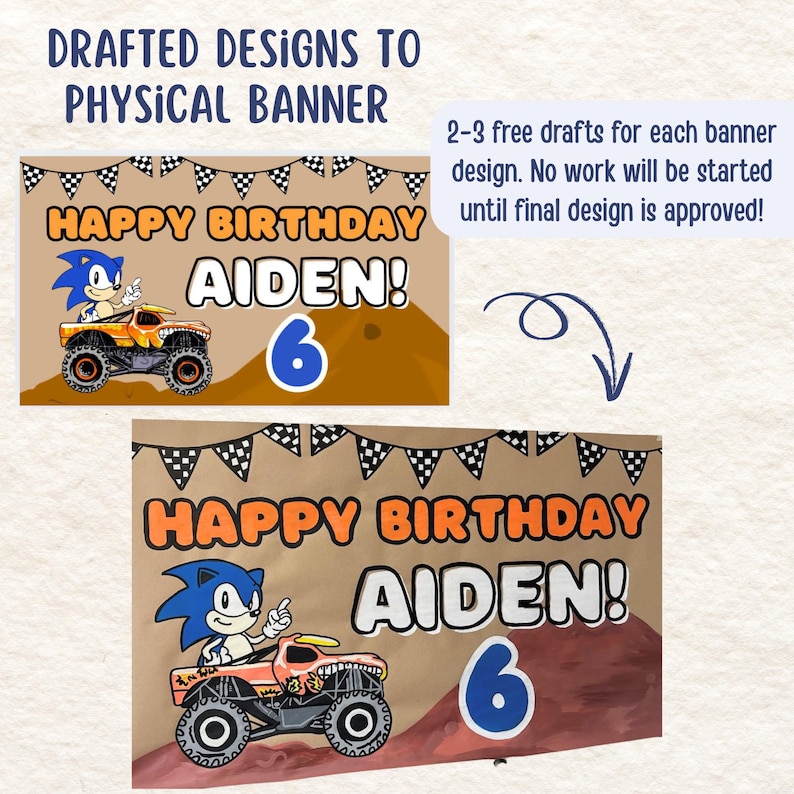 Hand-painted Kraft Paper Birthday Banner, Custom Party Decor - Etsy