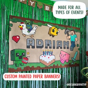 Hand-painted Kraft Paper Birthday Banner, Custom Party Decor - Etsy