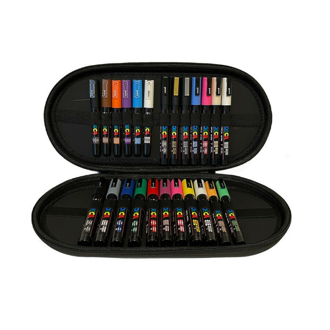 Posca 24 Piece Marker Pen Set With Carry Case Acrylic Non Permanent ...