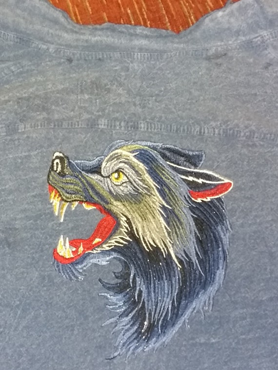 Wolf Patch LARGE Iron on Left Facing USA Shipping | Etsy