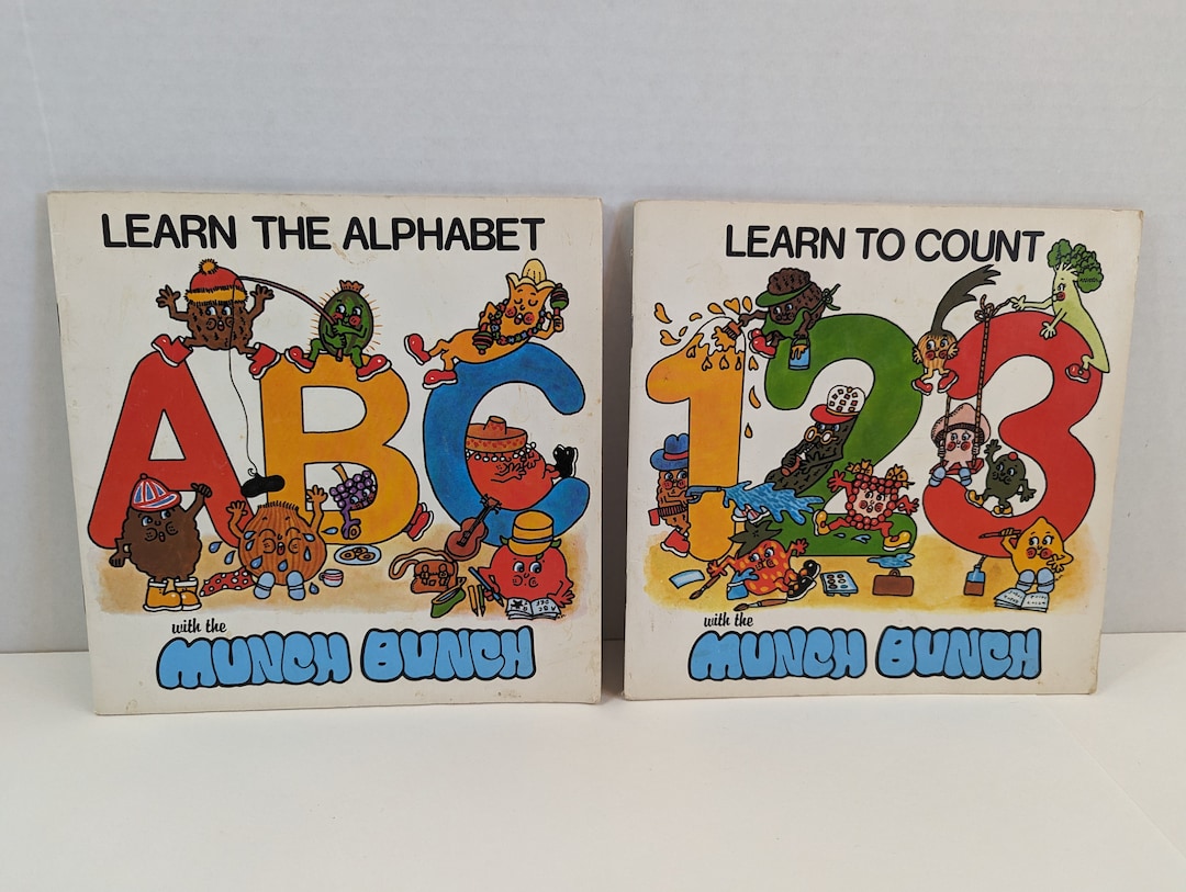 Munch Bunch Books 2 1980s Children's Learn to Count Learn the Alphabet ...