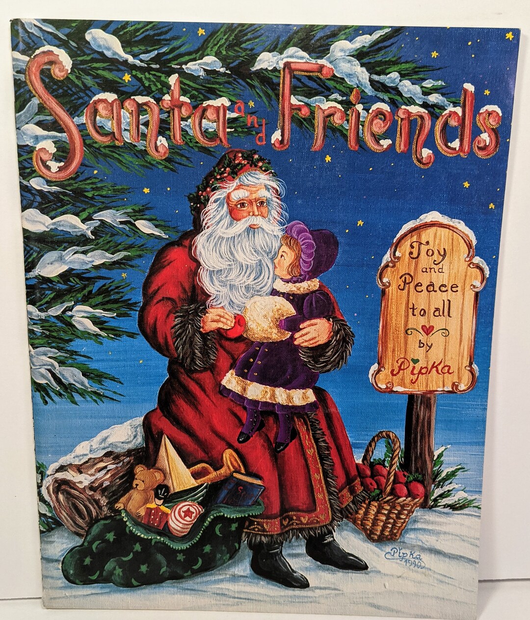 Santa and Friends 1990 Pipka Patterns Folk Painting Christmas Holidays ...