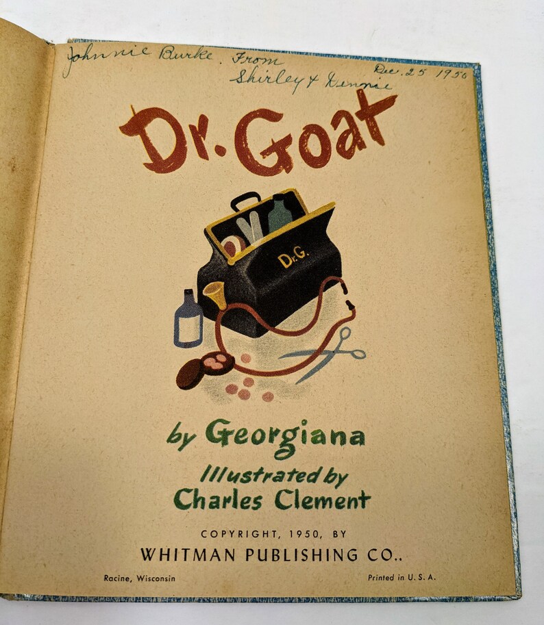 Dr. Goat Whitman Tell A Tale Books 1950 Childrens Rare animal | Etsy